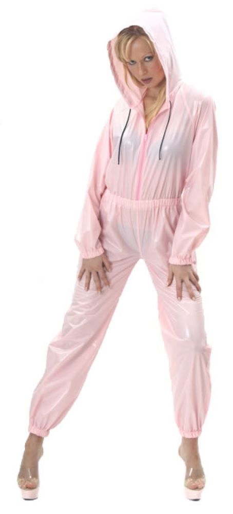 PVC shiny nylon overall unity rain suit with hood - many colors ...