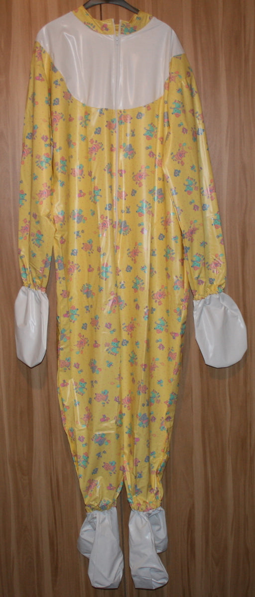 Men's adult baby PVC plastic romper (AB18) yellow children's motif - i ...