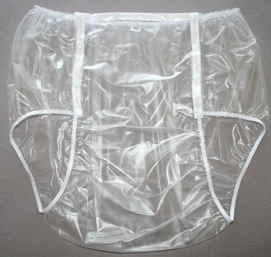PVC button diaper pants rubber pants adult baby (PA59) transparent - i ...