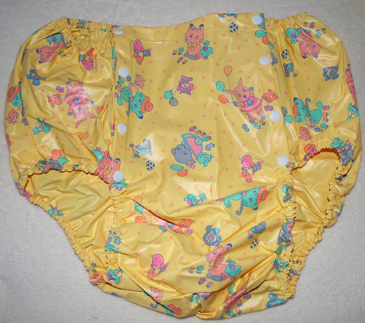 PVC Knöpfer Windelhose Gummihose adult baby (PA59) gelb kindermotiv ...